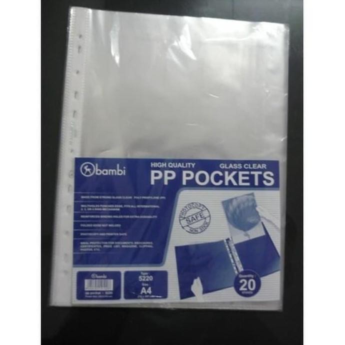 Jual tyS PP Pocket Bambi A4 dan Folio ( isi 20+ 5 pc ) | Shopee Indonesia