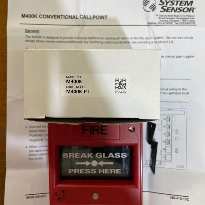 Jual New System Sensor M400K Break Glass Manual Call Point | Shopee ...