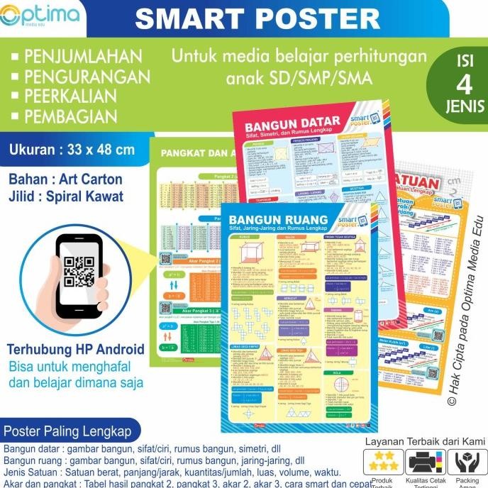 Jual [[ DOBY / SMART POSTER RUMUS MATEMATIKA, SATUAN, AKAR DAN PANGKAT ...