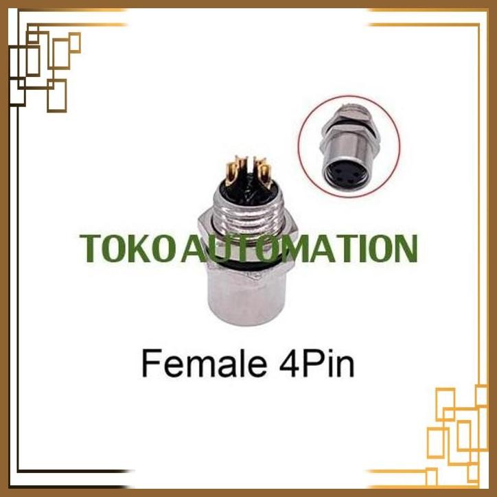Jual [TAM] M8 4 PIN 4P STRAIGHT FEMALE CONNECTOR FLANGE SEAT SH46 | Shopee Indonesia