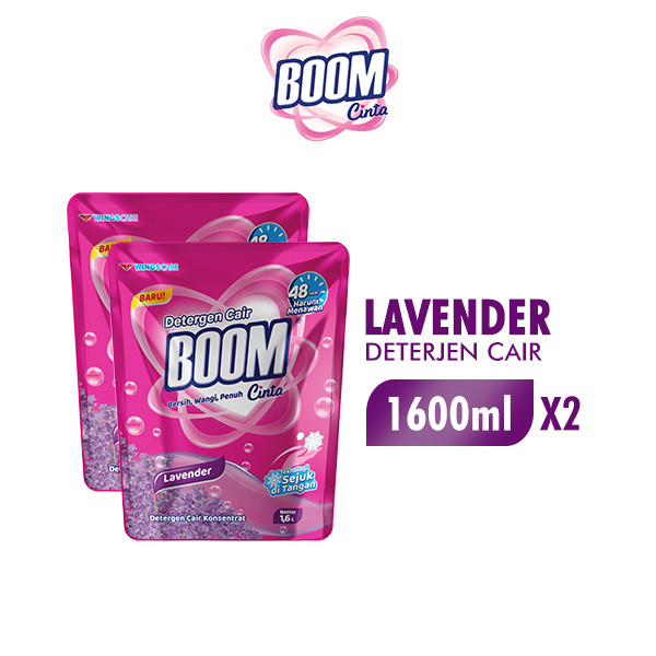 Jual Boom Cinta Liquid Detergent Lavender Pouch 1600 ml x2 | Shopee ...
