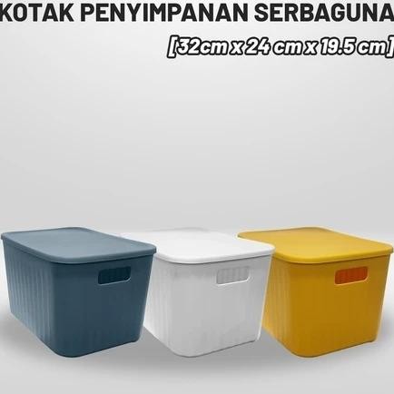 Jual Kotak Storage Dengan Tutup Keranjang Plastik Kontainer Organizer ...