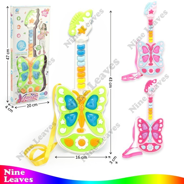 Jual Mainan Gitar B/O Model Kupu-kupu Musik Lampu Guitar Butterfly ...