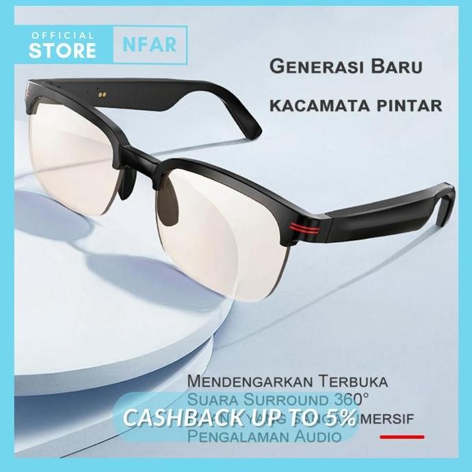 Jual BARU SMART GLASSES HEADSET BLUETOOTH WIRELESS KACAMATA PINTAR ...