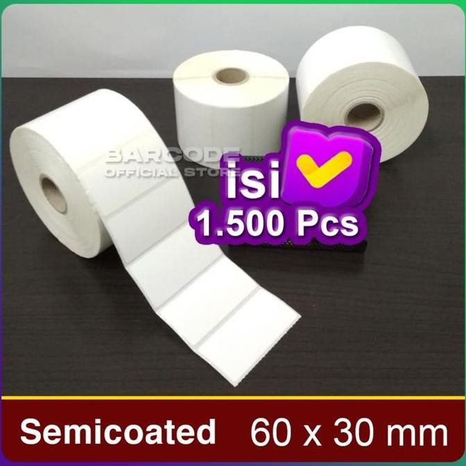 Jual new label stiker semicoat 60x30mm / 60 x 30 / 60x30 mm 1 line ...