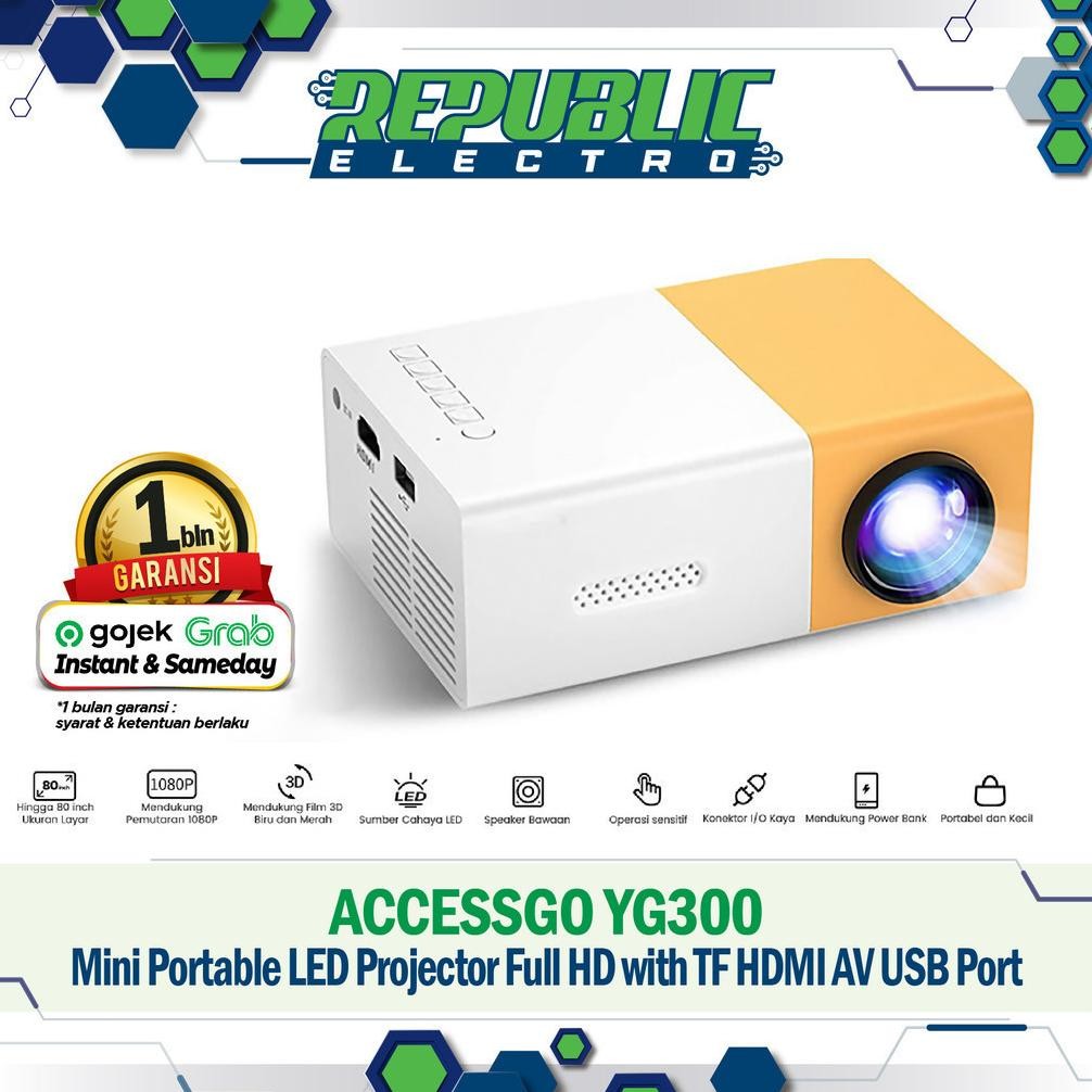 Jual Mini Proyektor LED YG300 YG 300 LCD Portable Projector Home ...