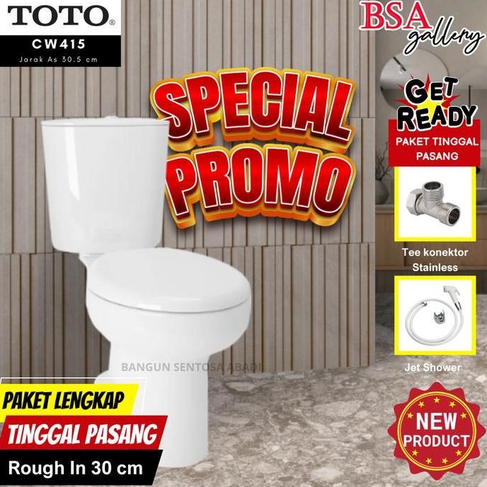 Jual KLOSET DUDUK TOTO CW415J / CW 415 J MONOBLOK TOTO ORIGINAL PUTIH ...