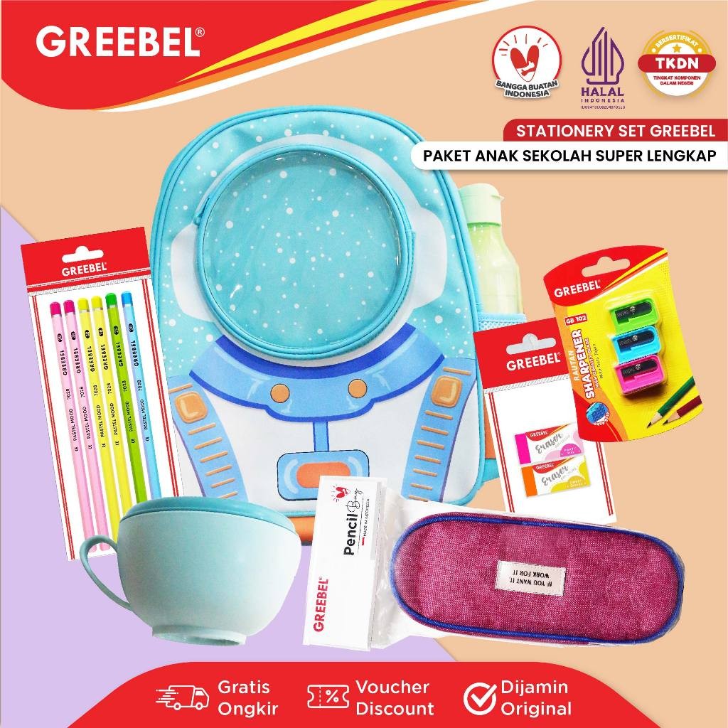 Jual GREEBEL Paket Sekolah Super Lengkap / Stationery set / Alat Tulis ...