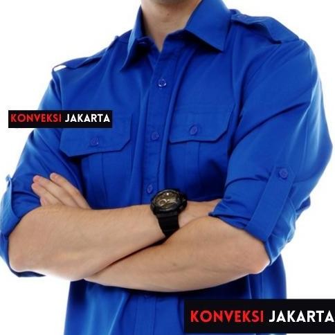 Jual Baju Kemeja PDL Lengan Panjang Biru Seragam Kerja PDH Atasan ...