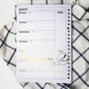 Jual Spot Barang !!! [Tulis Id] Basic Weekly Planner A5 Loose Leaf ...
