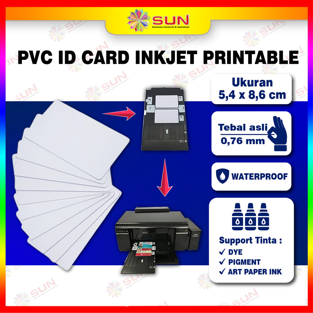 Jual Inkjet PVC ID Card 0,76 White Grade A uk 8.6 x 5.4 cm ( Kertas PVC ...