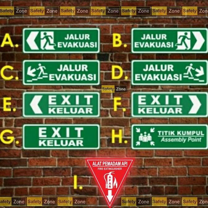Jual SIGN JALUR EVAKUASI DAN RAMBU EXIT, AKRILIK 30X10CM | Shopee Indonesia