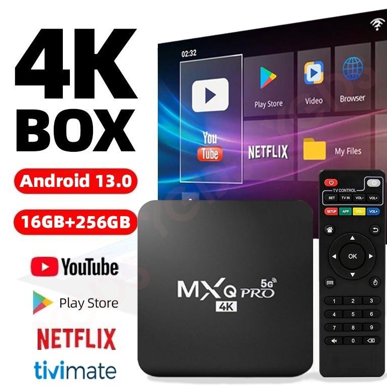 Jual Android Tv Box MXQ Pro Android 13.0os 2.4G WIFI 16gb Ram 256gb Rom ...