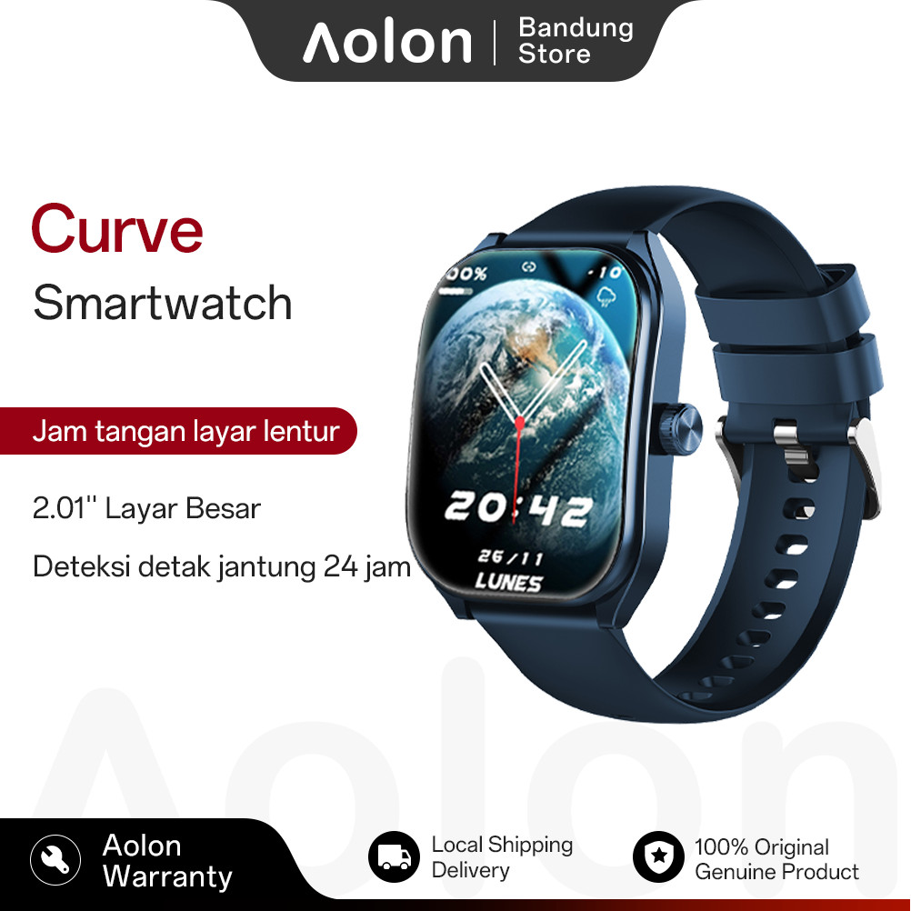 Jual Aolon Curve Smartwatch Original Bluetooth Call Heart Rate and ...