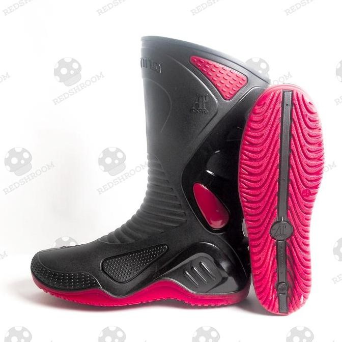 Jual Terjangkau Sepatu Bikers Ap Moto 2 Ap Boots Hitam Merah Karet Anti ...