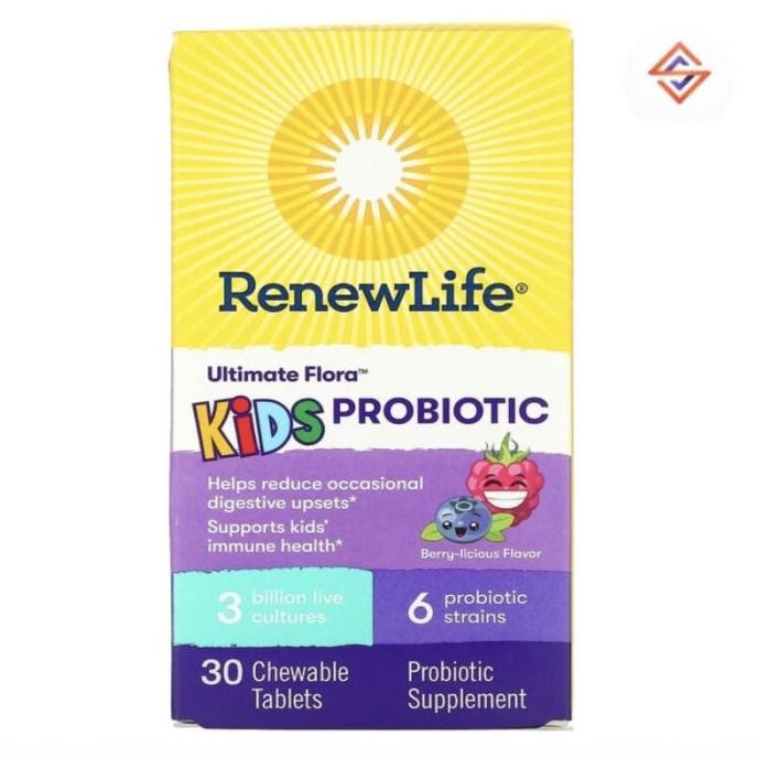 Jual Renew Life Kids Probiotic 3 Billions Berry Licious 30 Chewable ...