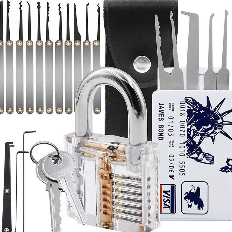 Jual ''Terlaris" Gembok Lockmall 21 In 1 Portable Lock Pick Practice ...