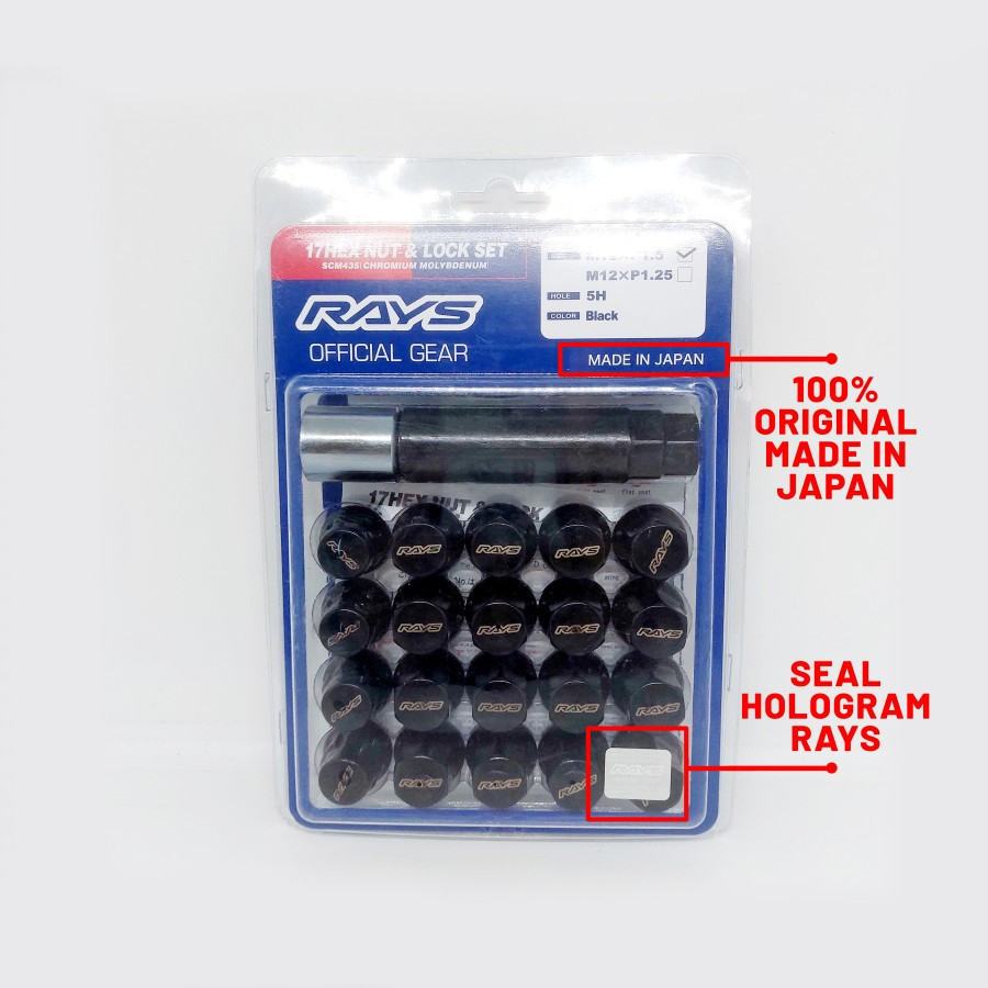 Jual Lugnut Mur Baut Velg Ban Roda Mobil RAYS 17 Hex Nut Lock Original ...