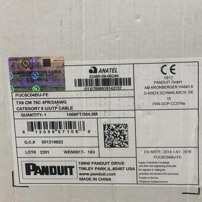 Jual Panduit Pan-Net Utp Cat6 Tx6 Blue Puc6C04Bu-C / Kabel Lan Pannet ...