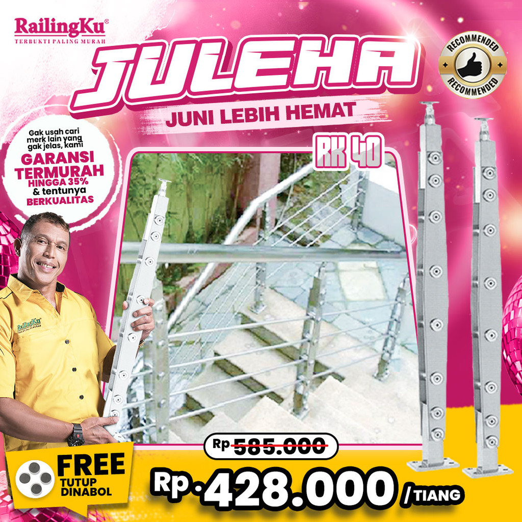 Jual [JULEHA] Railing Tangga Stainless Plate Minimalis Railingku RK 40 ...
