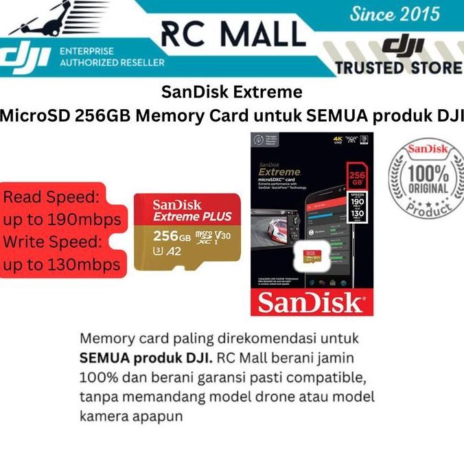 Jual Memory Card Drone Camera Dji Sandisk Extreme 256Gb Microsd High ...