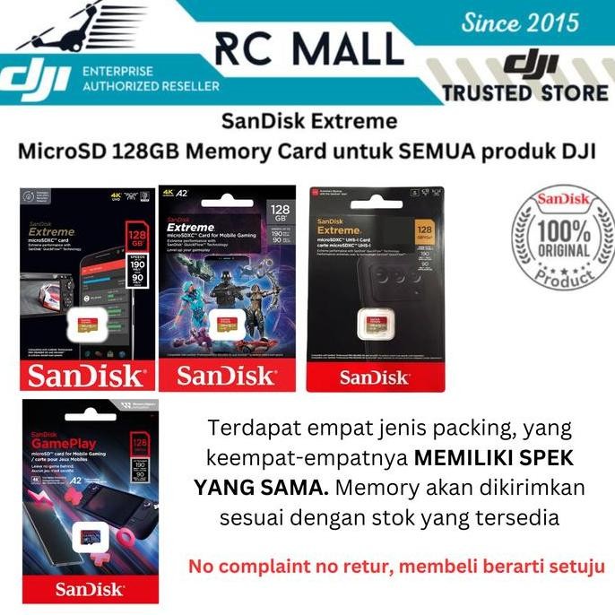 Jual Memory Card Drone Camera Dji Sandisk Extreme 128Gb Microsd High ...