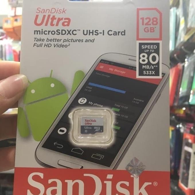 Jual Sandisk Ultra Micro 128Gb Sdhc Ihs Card Speed Up Yo 80Mb/S533X ...