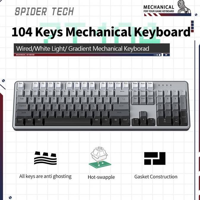 Jual ZIFRIEND ZT104 Keyboard Mekanik Gradien 104 Tombol Keyboard ...