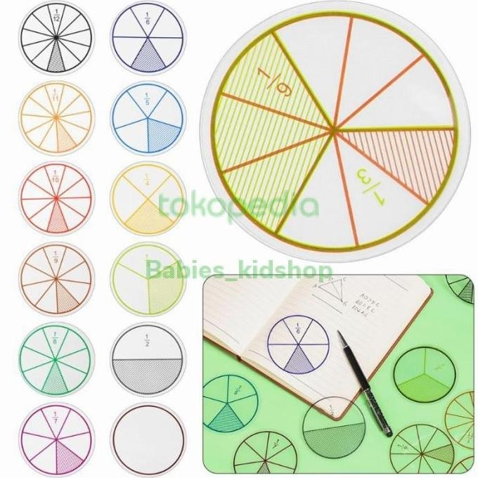 Jual Alat Peraga Matematika Pecahan Learning Fractions Math Montessori ...