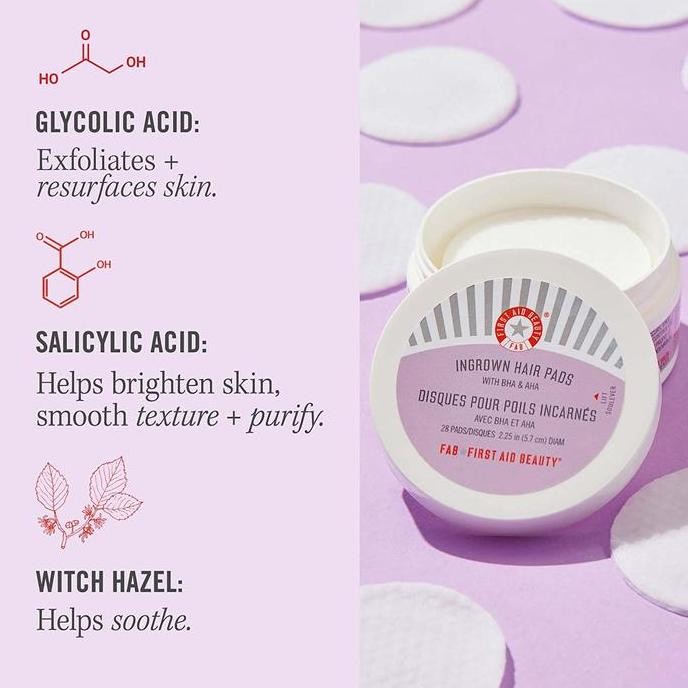 Jual First Aid Beauty Ingrown Hair Pads Bha Aha Razor Burn Ingrown Hair ...