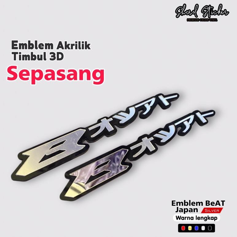 Jual ASLI EMBLEM AKRILIK BEAT JAPAN LOGO HONDA BEAT 1 SET KANAN KIRI ...