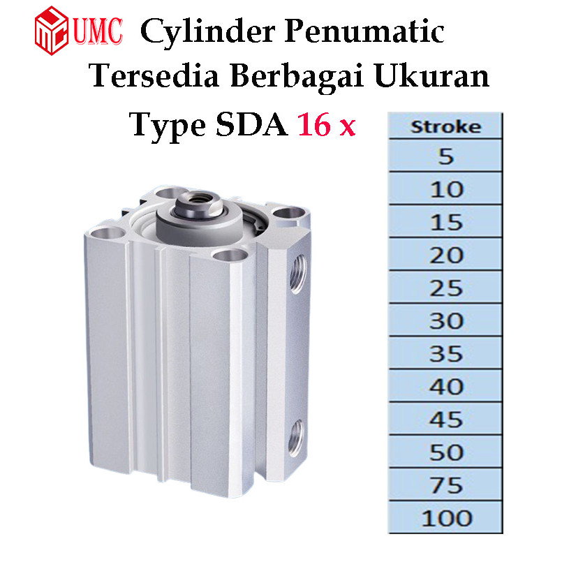 Jual Cylinder pneumatic SDA16 COMPACT Pneumatik Angin Air Silinder SDA ...