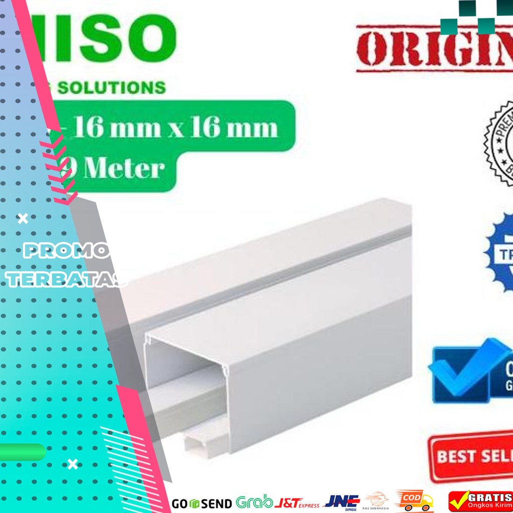 Jual NISO KABEL DUCT PVC PSD 16X16 MM 16 X 16 2.9 METER 2.9M 290CM 2,9 ...