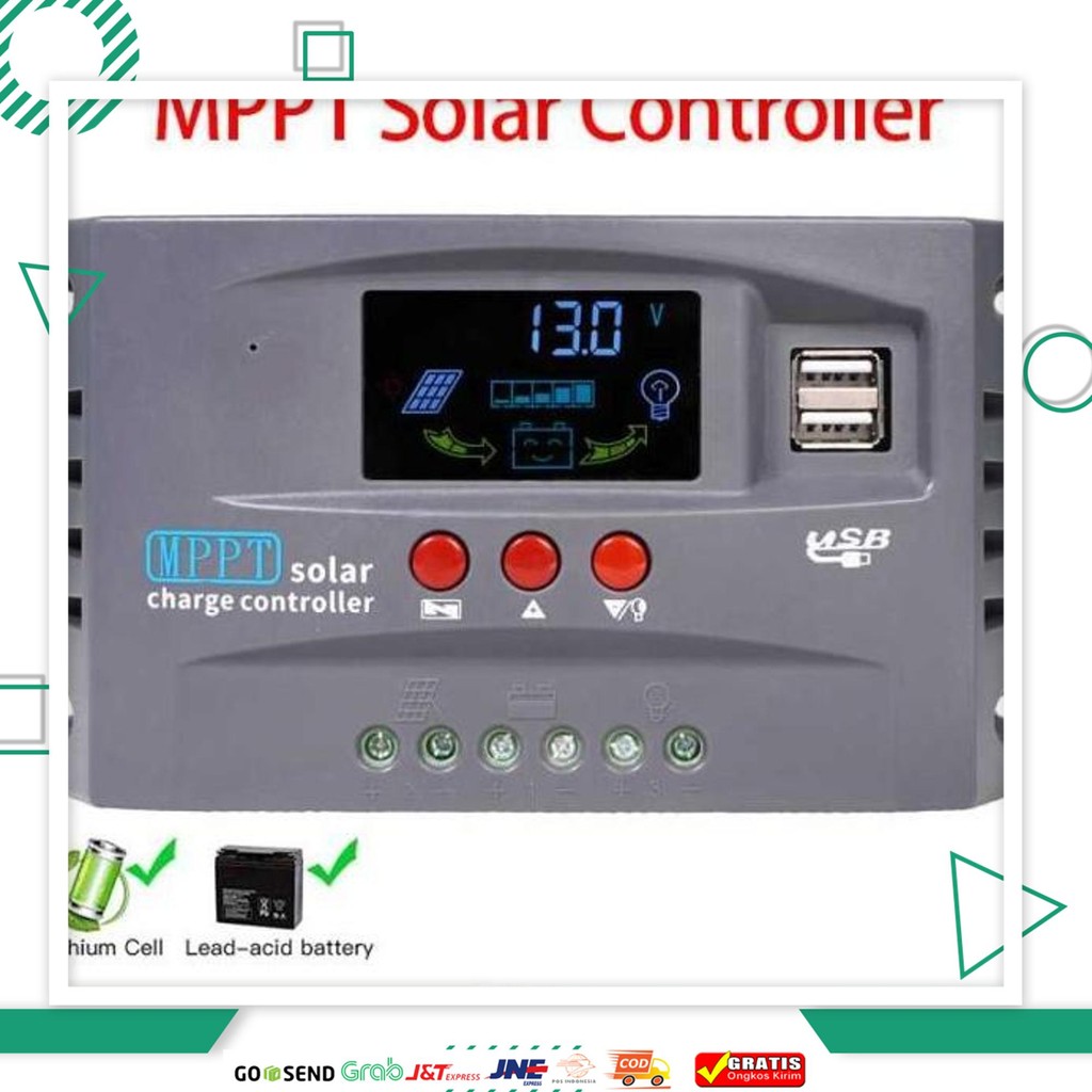 Jual Scc Mppt Pwm 20A-30A-100A 12V/24V/48V Panel Solar Charger ...