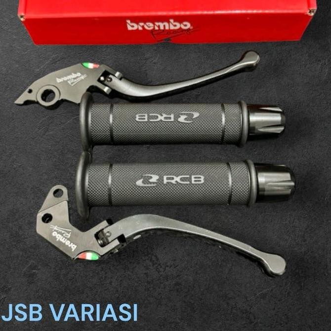 Jual Paket 3in1 Handle Rem Lipat + Handgrip RCB HG55 + jalu stang CNC ...