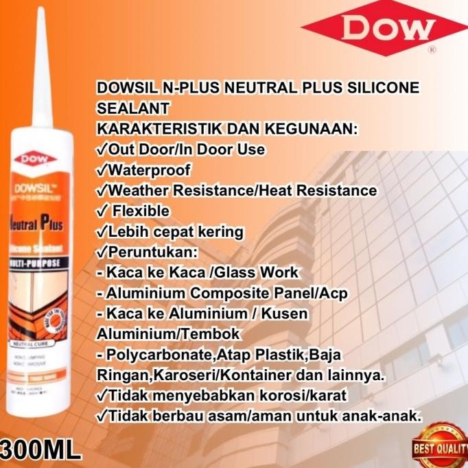 Jual Promo Lem Kaca Silicone Sealant Netral DOWSIL NEUTRAL PLUS 300ml - Netral COD | Shopee ...