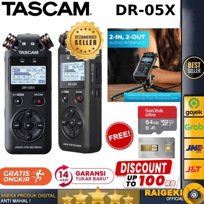 Jual Tascam Dr-05X Stereo Handheld Digital Audio Recorder | Shopee ...
