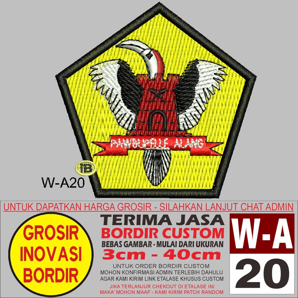 Jual W-A20 LOGO KODAM JAYA DENZIPUR PATCH BORDIR EMBLEM/BADGE - GIB ...