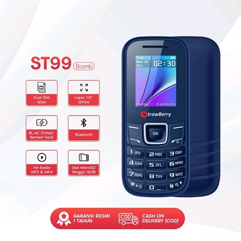 Jual HP STRAWBERRY St99 BOMB DUAL SIM TERBARU | Shopee Indonesia