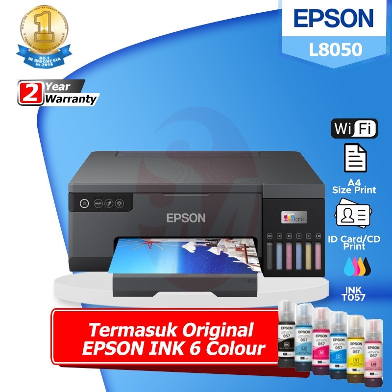 Jual Printer Epson L8050 Wireless A4 photo printing, PVC ID card, CD/DVD | Shopee Indonesia