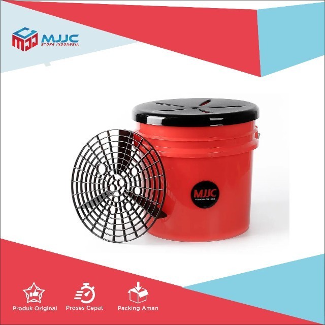 Jual Mjjc Car Wash Bucket Ember Cuci Mobil With Grit Keeper & Seat Lid ...