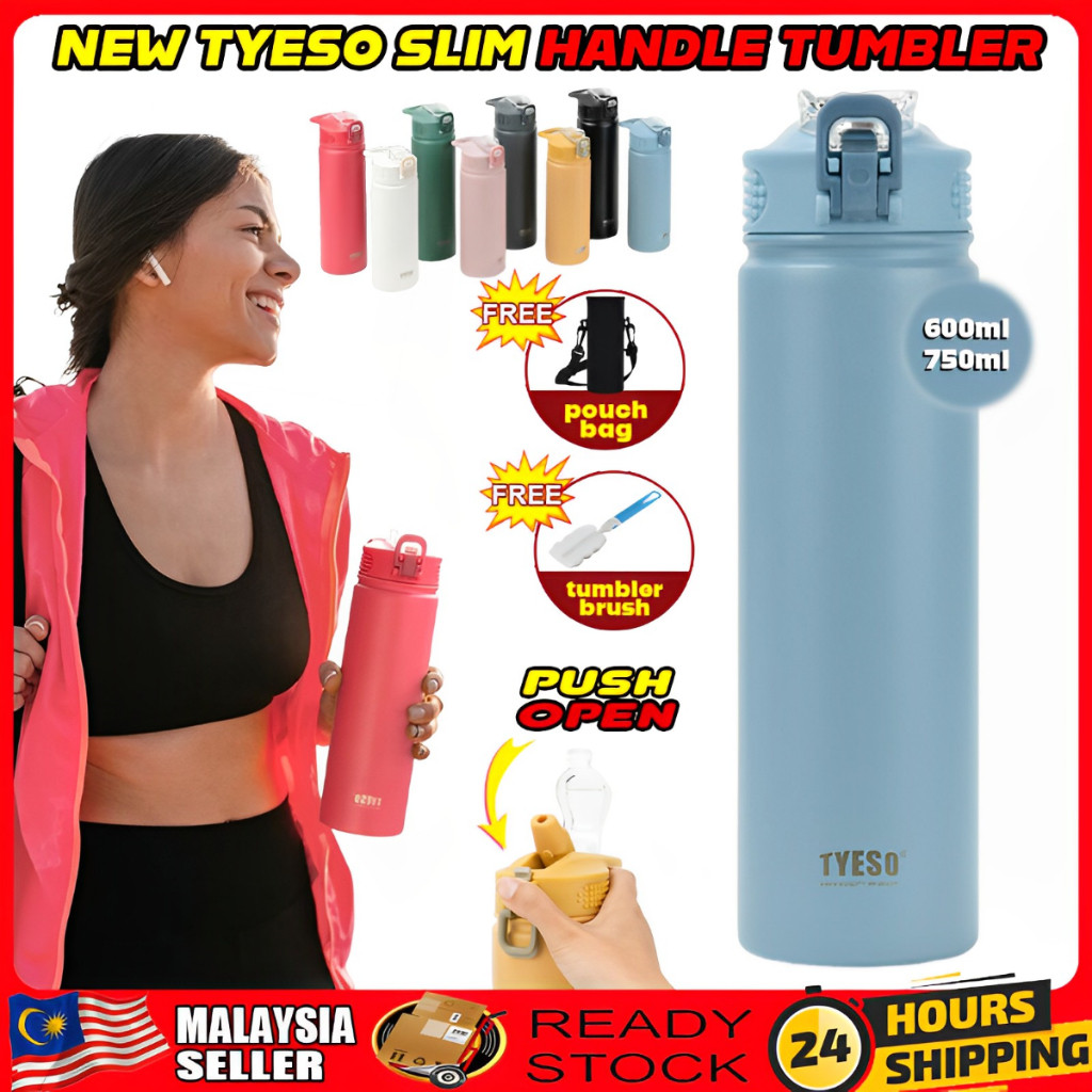 Jual 【DEALER RESMI】Tyeso Thermos Tumbler Dengan Pegangan Tas Kantong ...