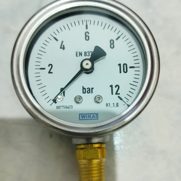 Jual Pressure Gauge Wika 2,5" Inch 0-12 Bar Drat 1/4" Npt Brass Model Raket | Shopee Indonesia