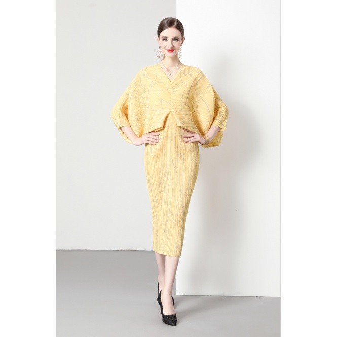 Jual Gaun Lengan Dolman Ruffle 20239 | Shopee Indonesia