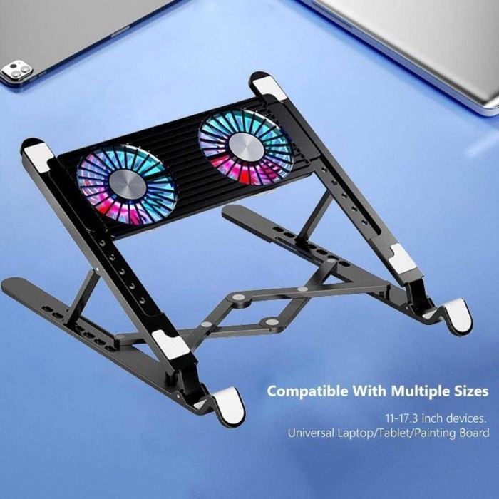 Jual Terbagus Cooling Pad Laptop Stand Adjustable Double Fan - Ev40 ...