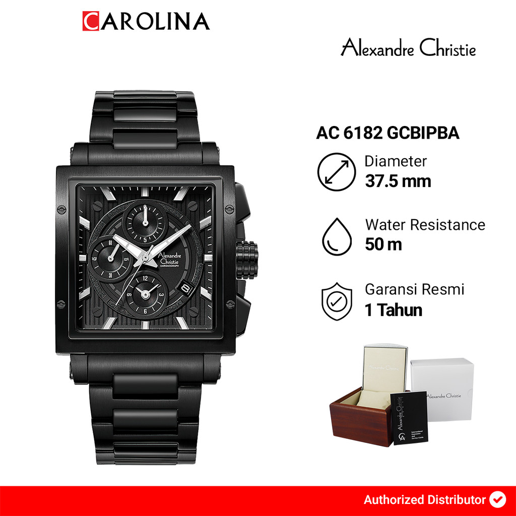 Jual Jam Tangan Pria Alexandre Christie Chronograph AC 6182 GCBIPBA ...