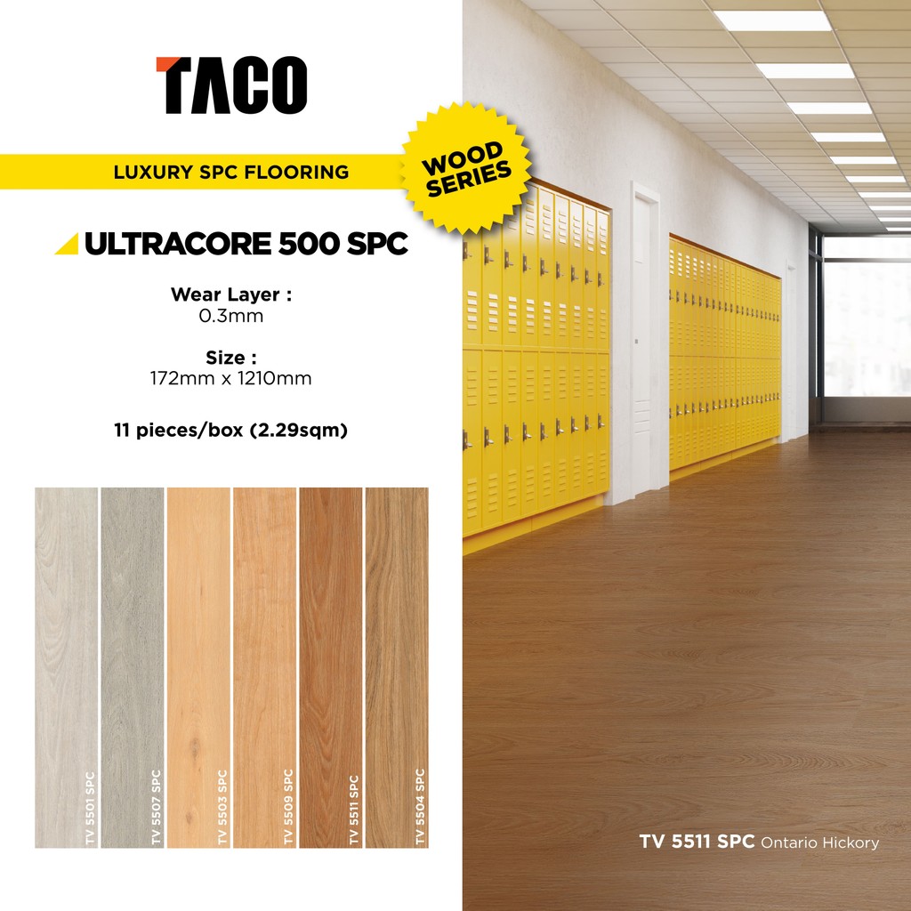 Jual TACO Lantai SPC 5mm - SPC Plank TACO Tebal 5mm per 1 Box | Shopee ...