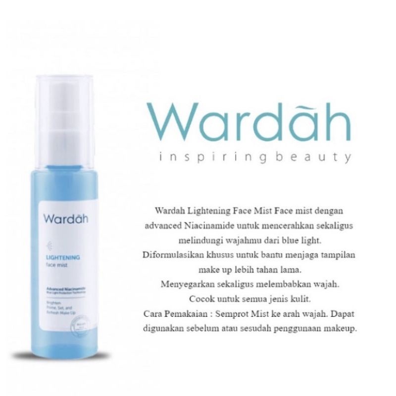 Jual Wardah Lightening Face Mist 60ml | 3-in-1 Primer Setting Spray ...