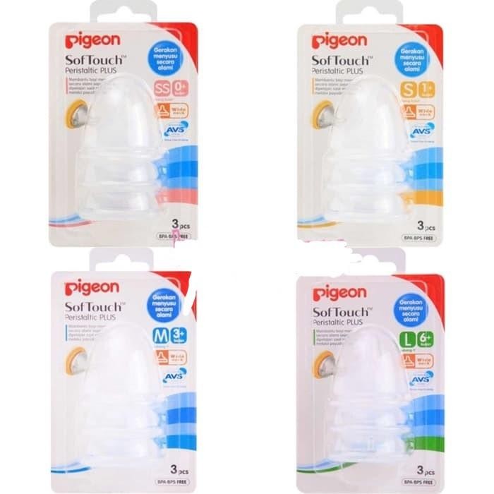 Jual Pigeon Nipple Wide Neck Peristaltic Plus Blister Isi 3 Dot Anak Bayi Wideneck Promo ...
