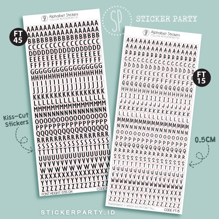 Jual @#@#@#] Stiker Huruf Abjad Alfabet Balok Huruf Besar Hitam Putih ...